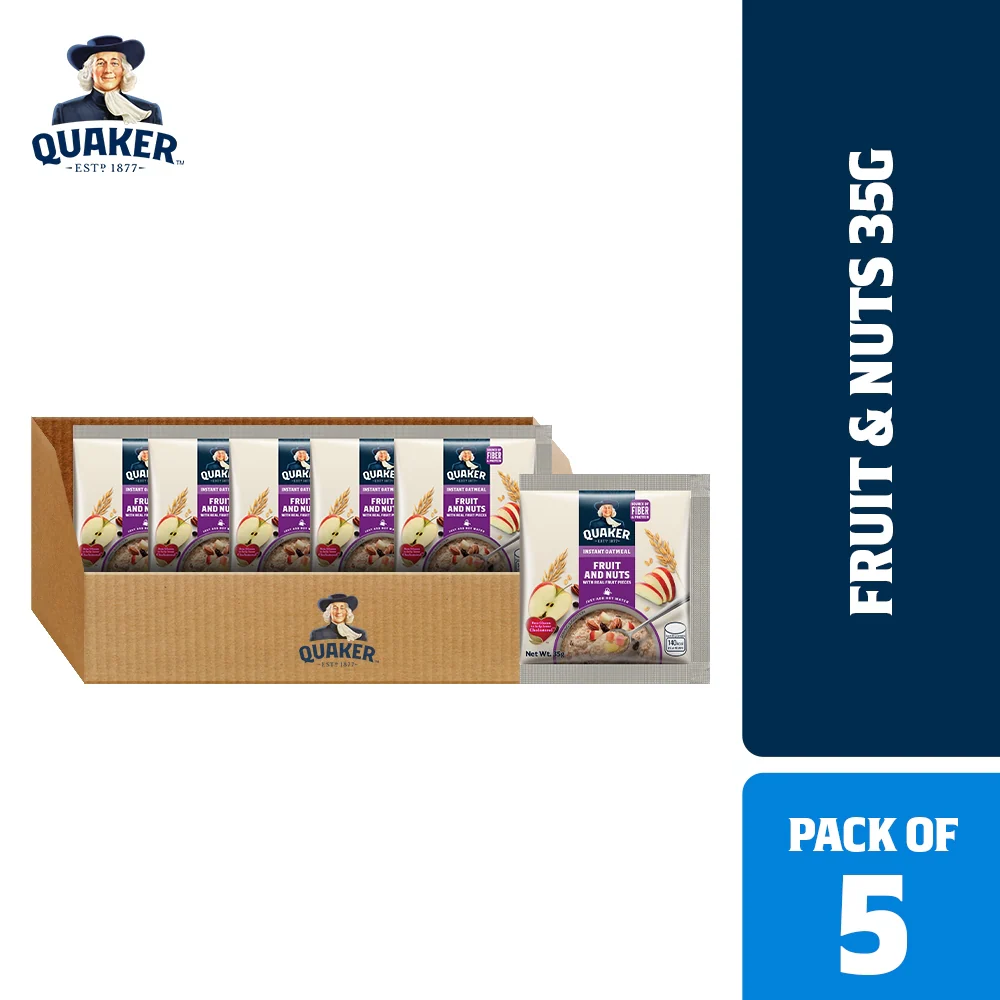 1 CASE - Quaker Instant Oatmeal Fruit and Nuts (5 x 35g) 24 Packs – ATIS.ph